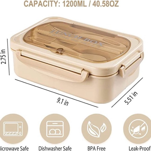 Kitchen | Bento Box Lunch Box Storage Container Light Brown | Poshmark